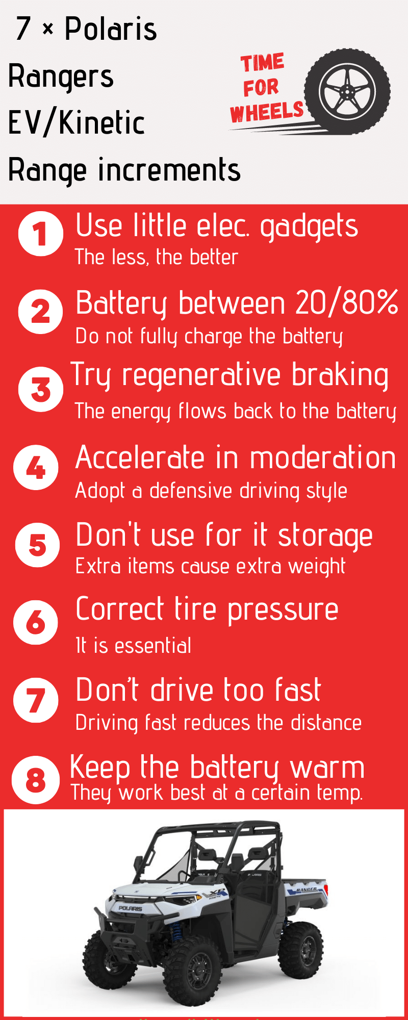 Polaris Ranger EV/Kinetic Range & how to increase it! – timeforwheels.com